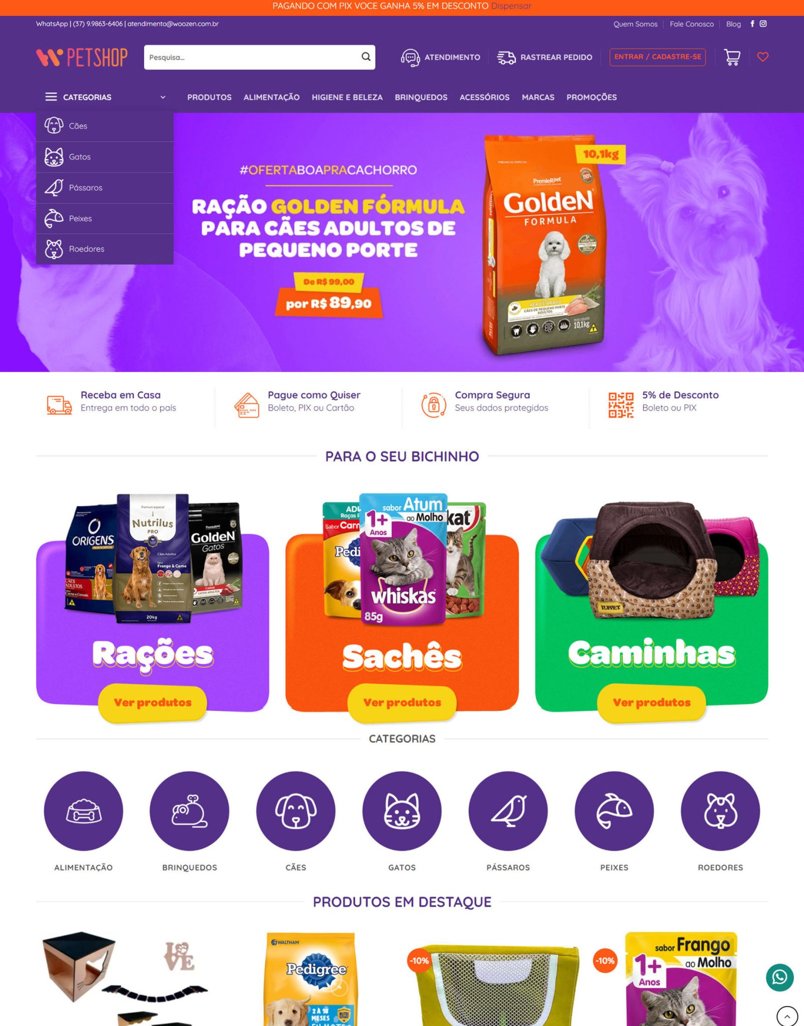 Loja Virtual Pronta para E-commerce de Pet Shops Woocommerce - WooZen ...